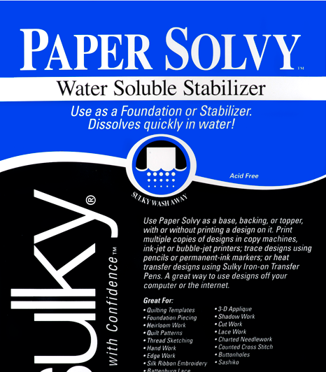 Paper Solvy - Water Soluble Stabilizer - HomeMade
